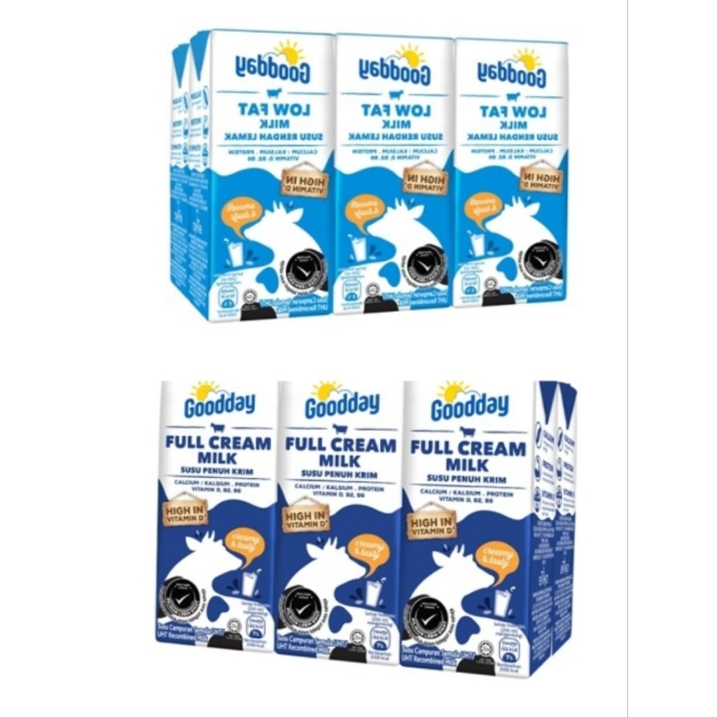 GOODDAY Halal UHT Milk Low Fat | Full Cream 200ml x6 | Shopee Malaysia