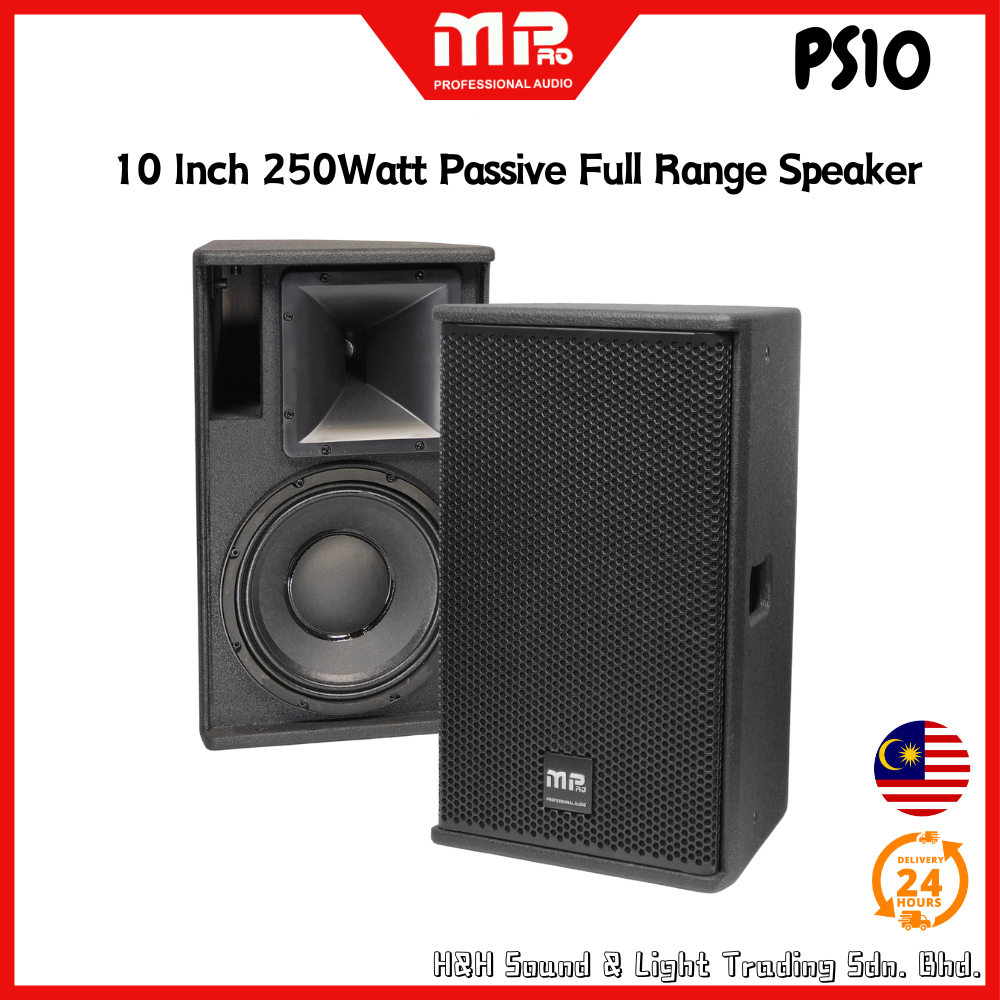 MPRO PS10 10 Inch 250W 2-Way Full Range Speakers In Out Door ...