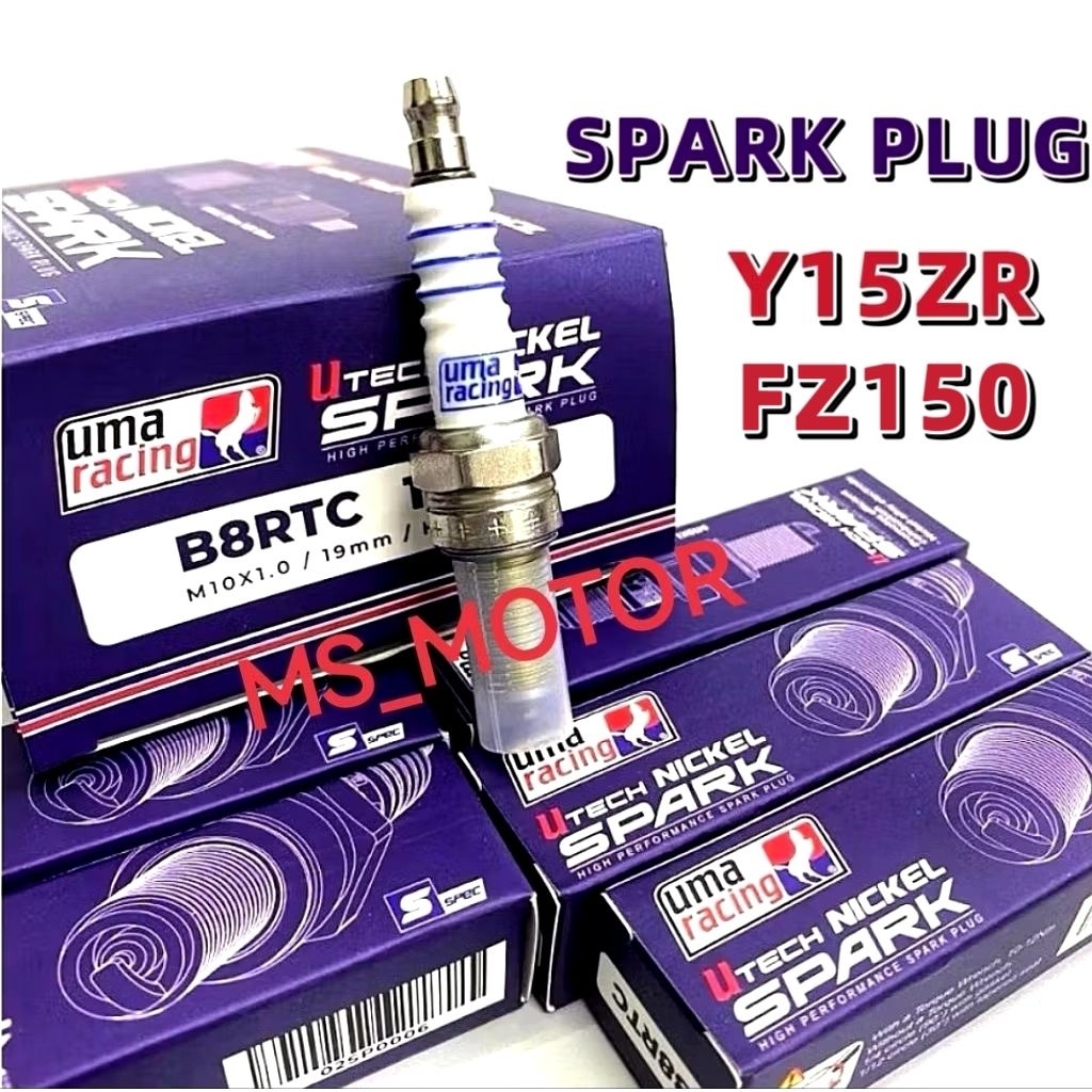 UMA RACING SPARK PLUG Y15ZR FZ150 U TECH NICKEL B8RTC NLK RACING PLUG ...