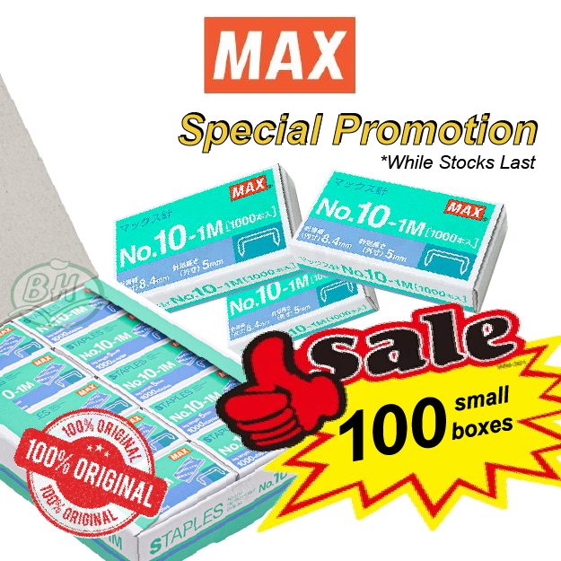 (Ready Stocks)Original MAX Staples No.10 (No.10-1M) 100 Small Boxes ...