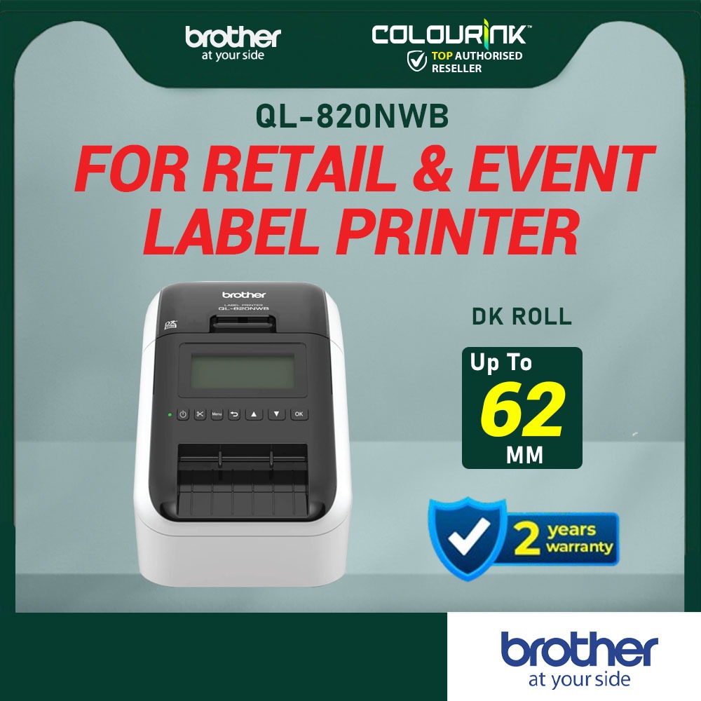 Brother QL-820NWB Label Printer WiFi Bluetooth Network Labelling ...