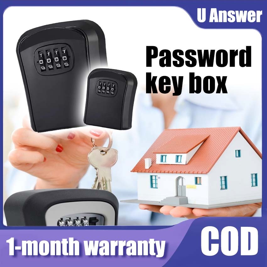 Wall Mount Key Safe Box Numbering Lock Key Storage Lock Box 4 Digits ...