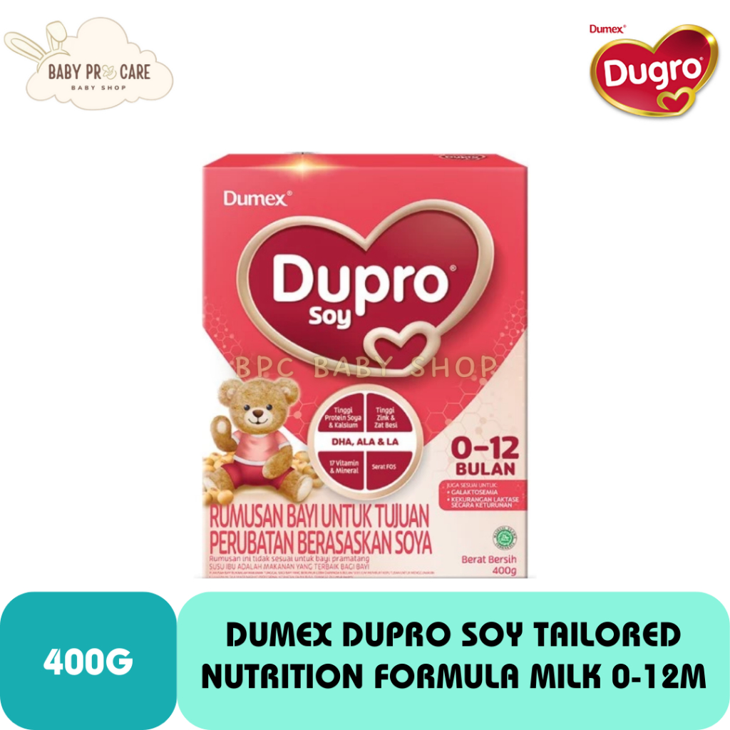 DUMEX DUPRO Soy Tailored Formula Milk 400g (0-12m) | Shopee Malaysia