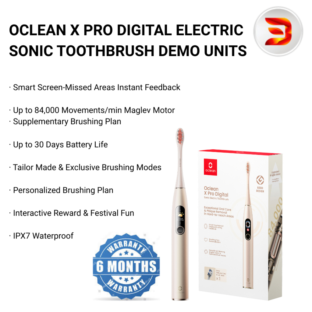 Oclean X Pro Digital Electric Sonic Toothbrush Demo Units | With Touch ...