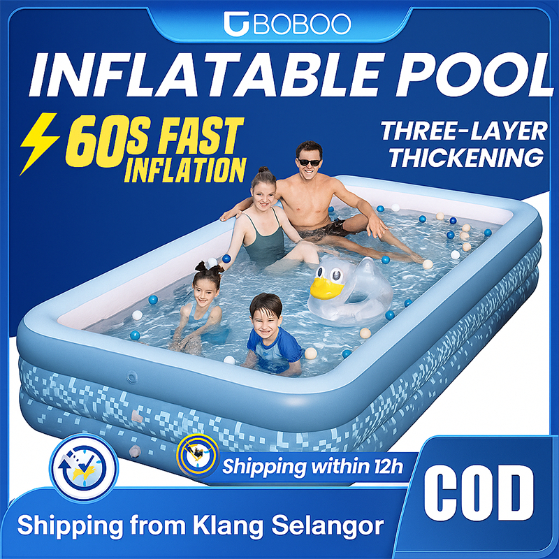 Inflatable Swimming Pool 1-16 people Family Size Swimming Pool Kolam ...
