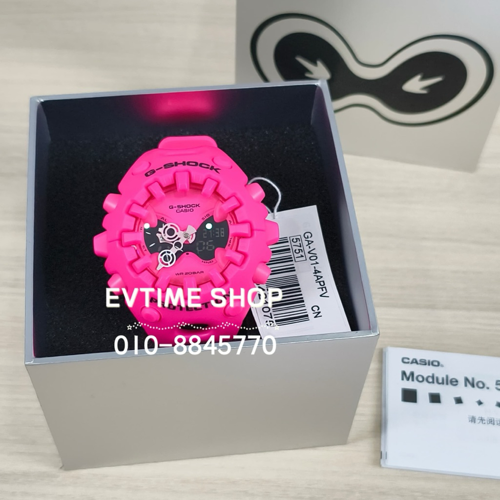 CHINA SET CASIO G-SHOCK GA-V01-4APFV / GA-V01-4A / GA-V01 PINK RESIN BAND MEN ANALOG DIGITAL ...