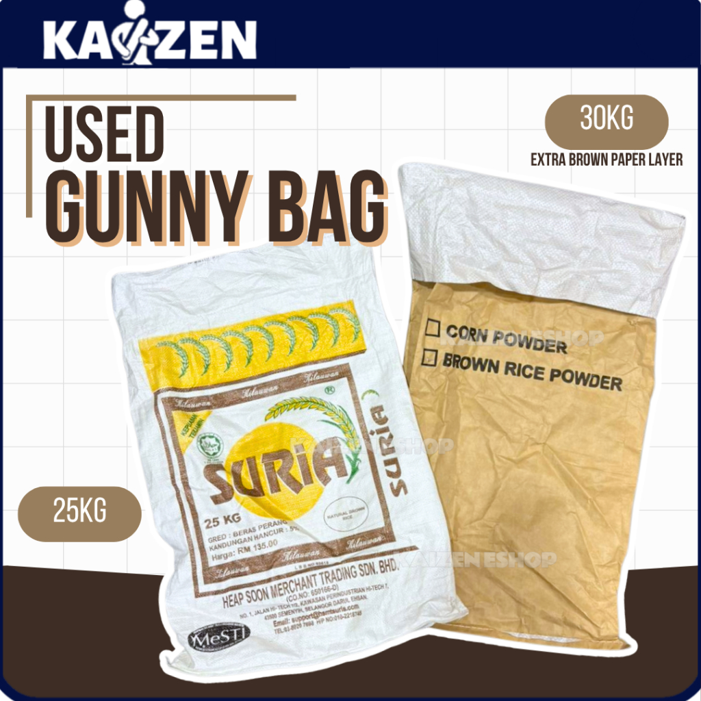 [1 PC] USED Big Recycle Gunny Bag PP Woven Gunny Bag Sack Beg Guni ...