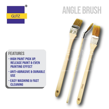 GLITZ ANGLE BRUSH WOODEN HANDLE / DOG LEG PAINT BRUSH 1" -3" INCHE - 1 ...