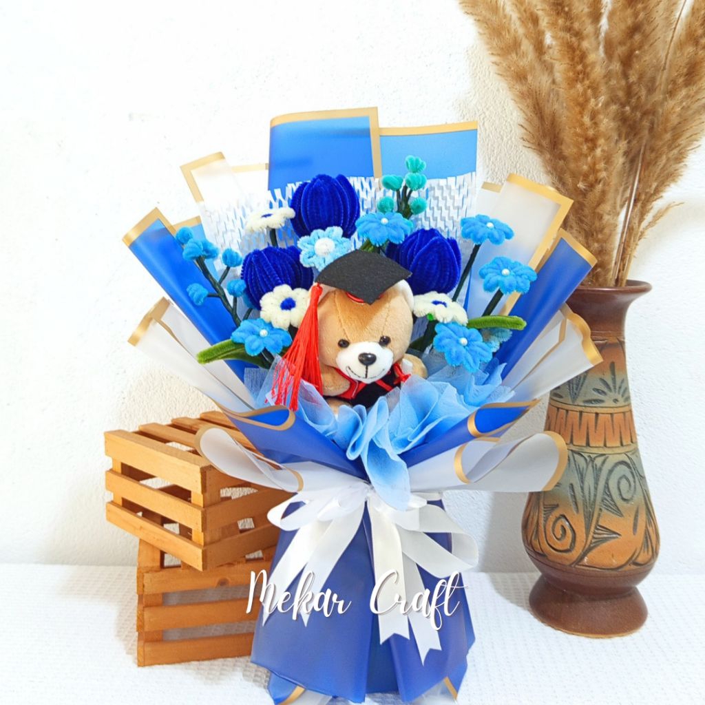 Chenille Convocation Bouquet / Bear Graduation / Konvokesyen / Bunga ...