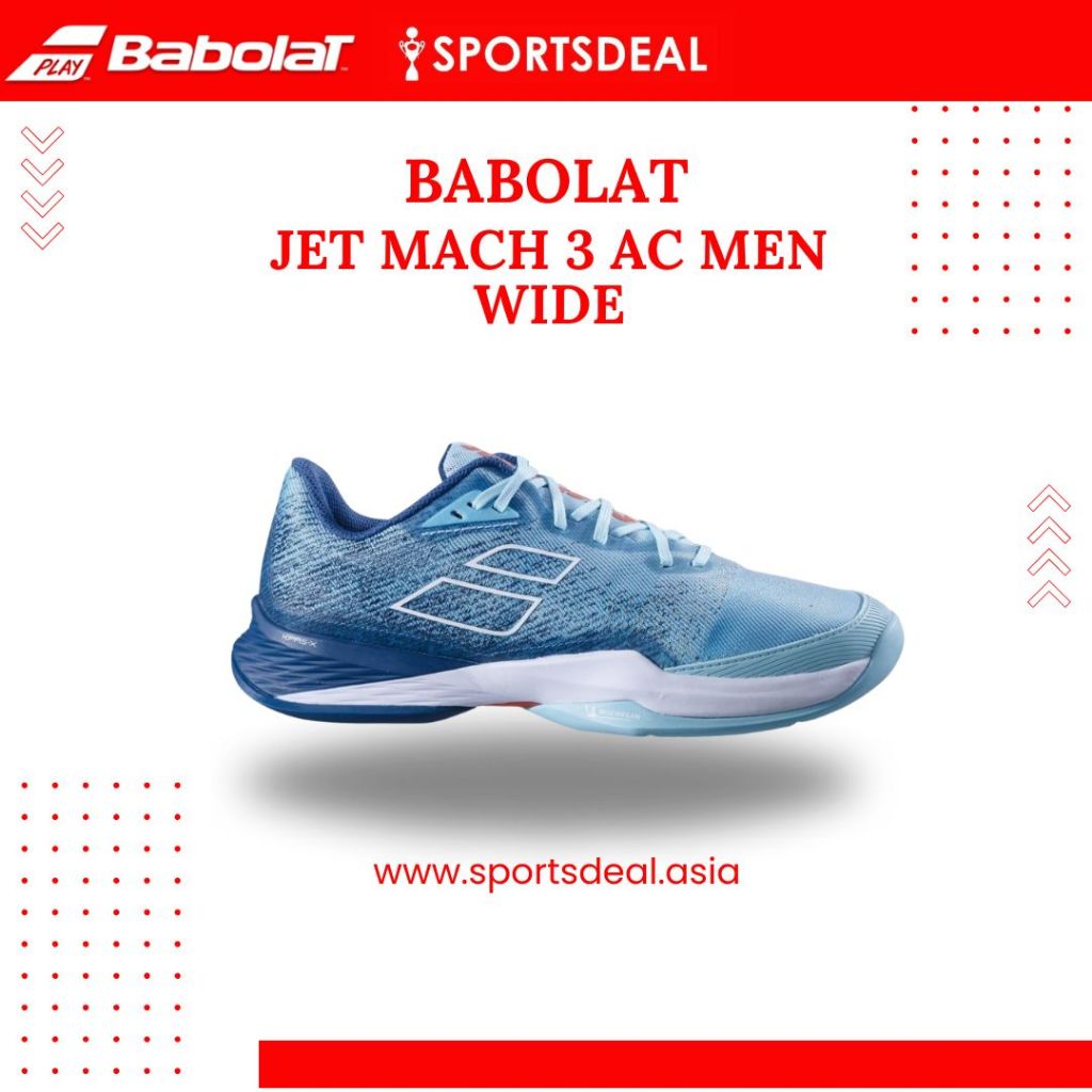 Babolat Jet Mach 3 All-Court Men's Wide Tennis Shoes (Angel Blue ...