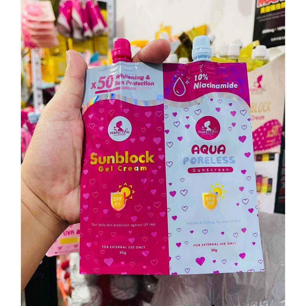 PERFECT SKIN TWIN PACK SUNBLOCK & AQUA PORELESS | Shopee Malaysia