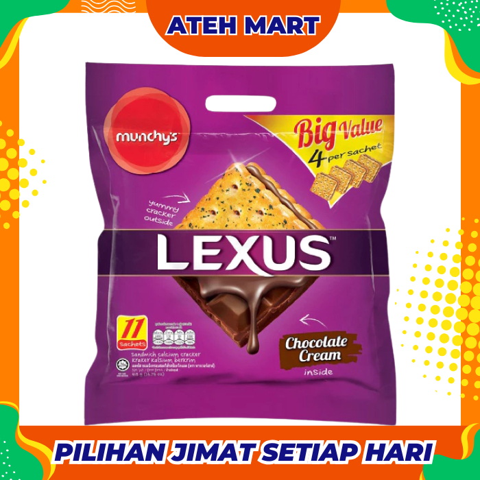 MUNCHY'S Lexus Biscuit Chocolate Cream Biskut Coklat Krim 418g HALAL ...