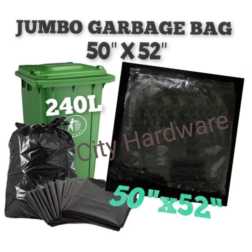 1kg± 50"X 52" 240L Jumbo Extra Large Garbage Bin Plastic Bag/ Plastik ...