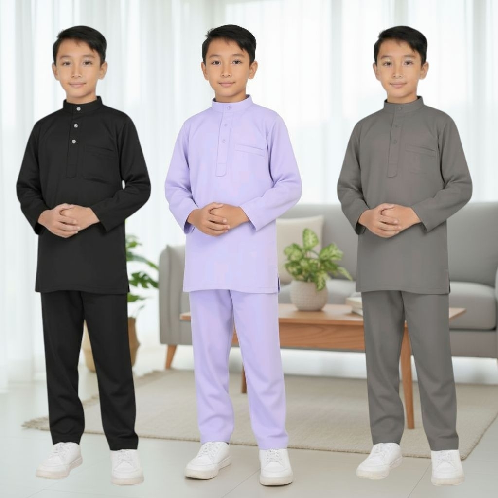 Baju Malayu Budak Raya 2026 Pearl Skin Premium Soft Budak Lelaki 2-12 ...