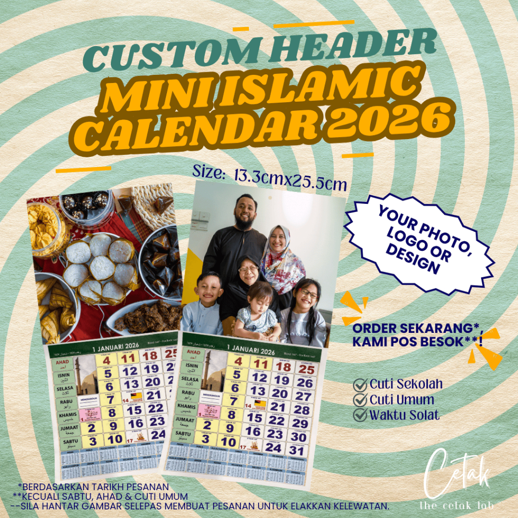 [Custom Kalendar 2026] Mini Kalendar Islamic Wall Calendar [Custom ...