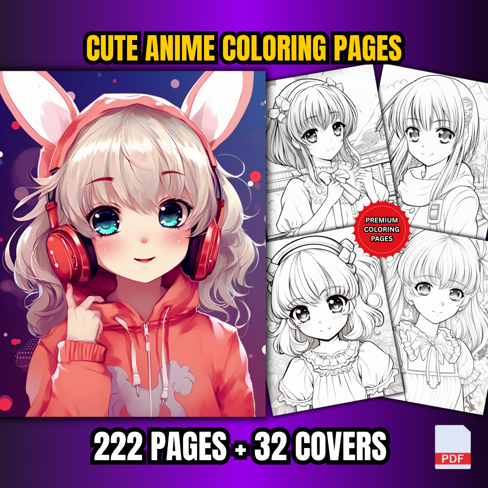 [PDF] 222 Cute Anime Coloring Pages For Kids | Shopee Malaysia