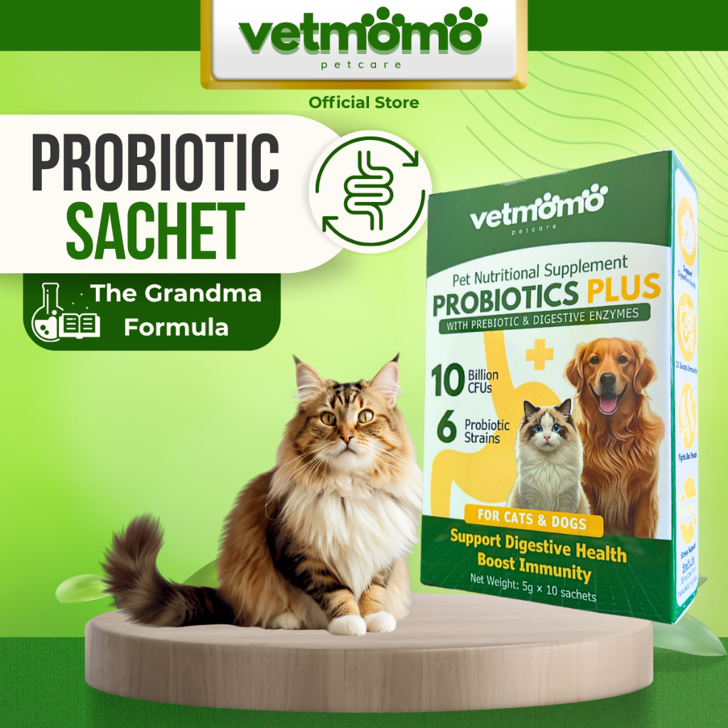 Vetmomo Probiotics Plus for Pets Cats and Dogs Kucing Anjing Digestive ...