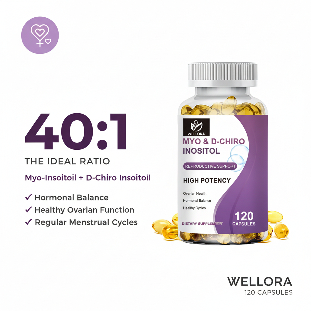 Wellora Myo & D-Chiro Inositol 40:1 Ratio Suplemen Untuk PCOS Betulkan Haid & Seimbangkan Hormon ...