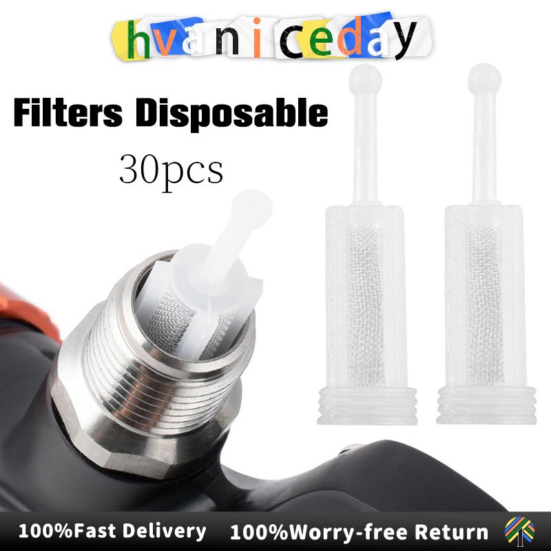 30Pcs Plastic Gravity Type Spray Gun Spray Filter Pot Fine Mesh Nylon ...