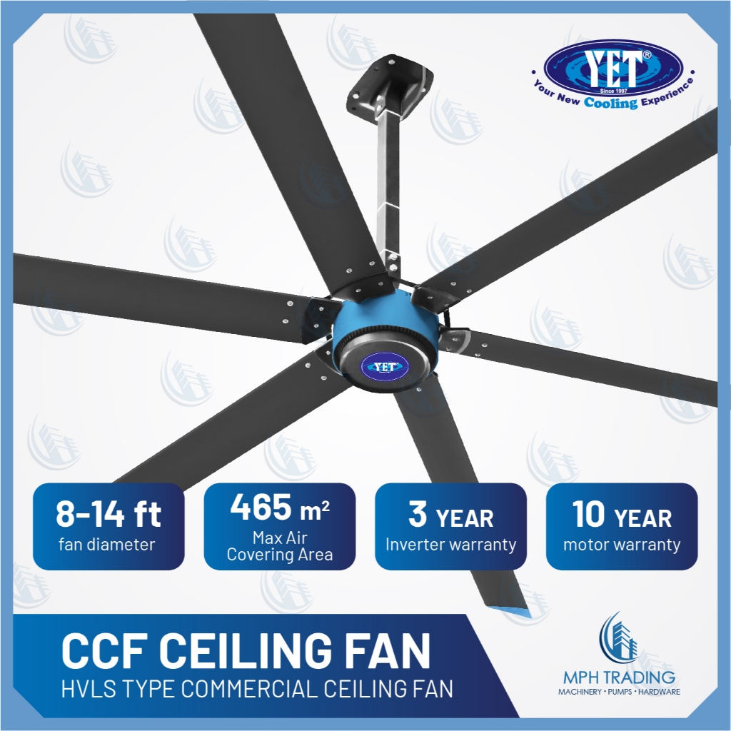 YET CCF Series HVLS Giant Commercial Ceiling Fan (10 YEAR WARRANTY ...