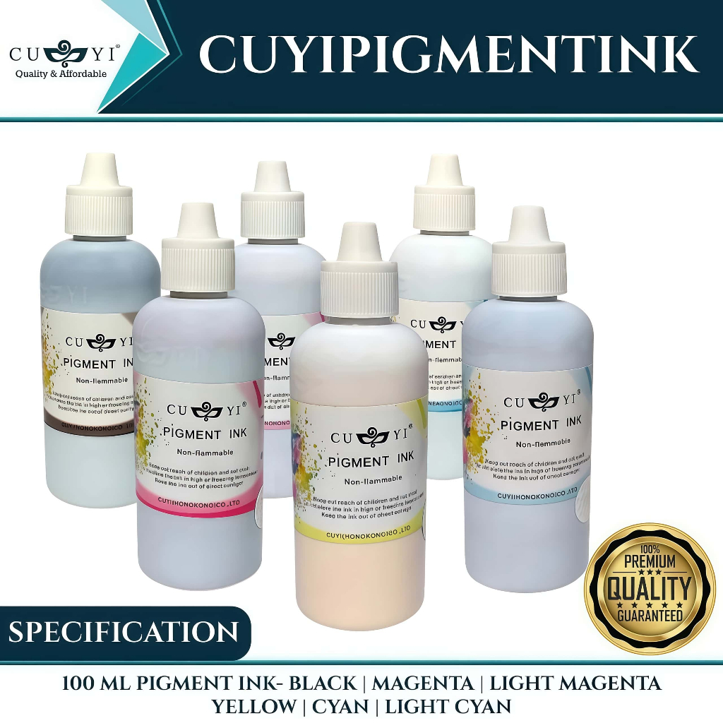 CUYI 100ml Pigment Ink - CMYK LC LM Compatible with Modified Inkjet ...