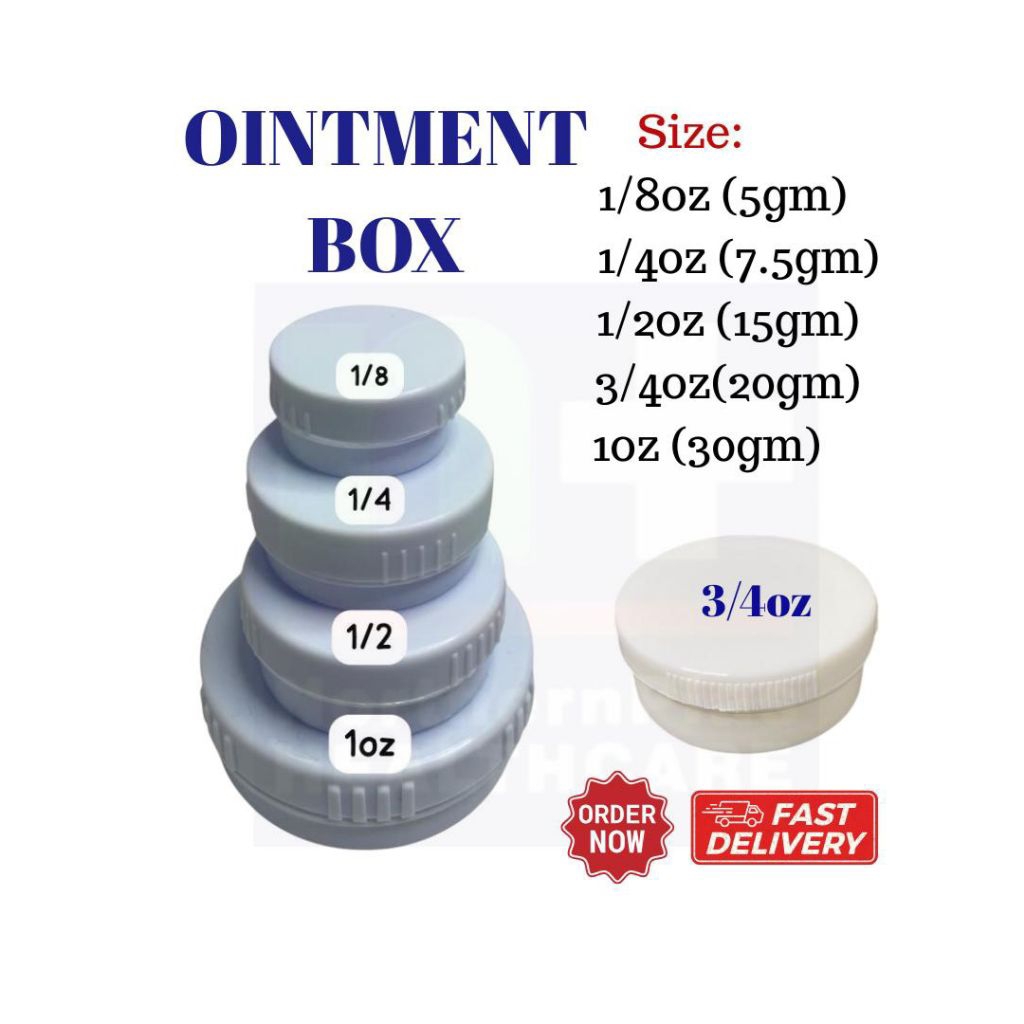 Ointment Box 1oz / 30gm Cream Jar Plastic Round Container / Bekas Krim ...
