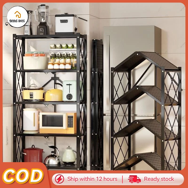 Multifunctional Kitchen Storage Rack Wheeled folding Storage Rack ...
