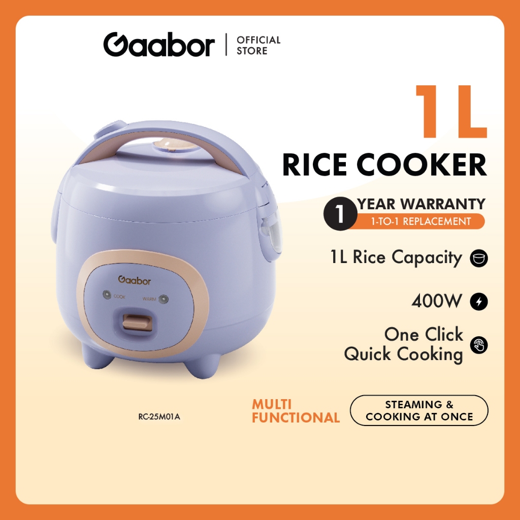 Gaabor Homepro 2.5L Mini Mechanical Rice Cooker Multi Fast Cooking Non ...