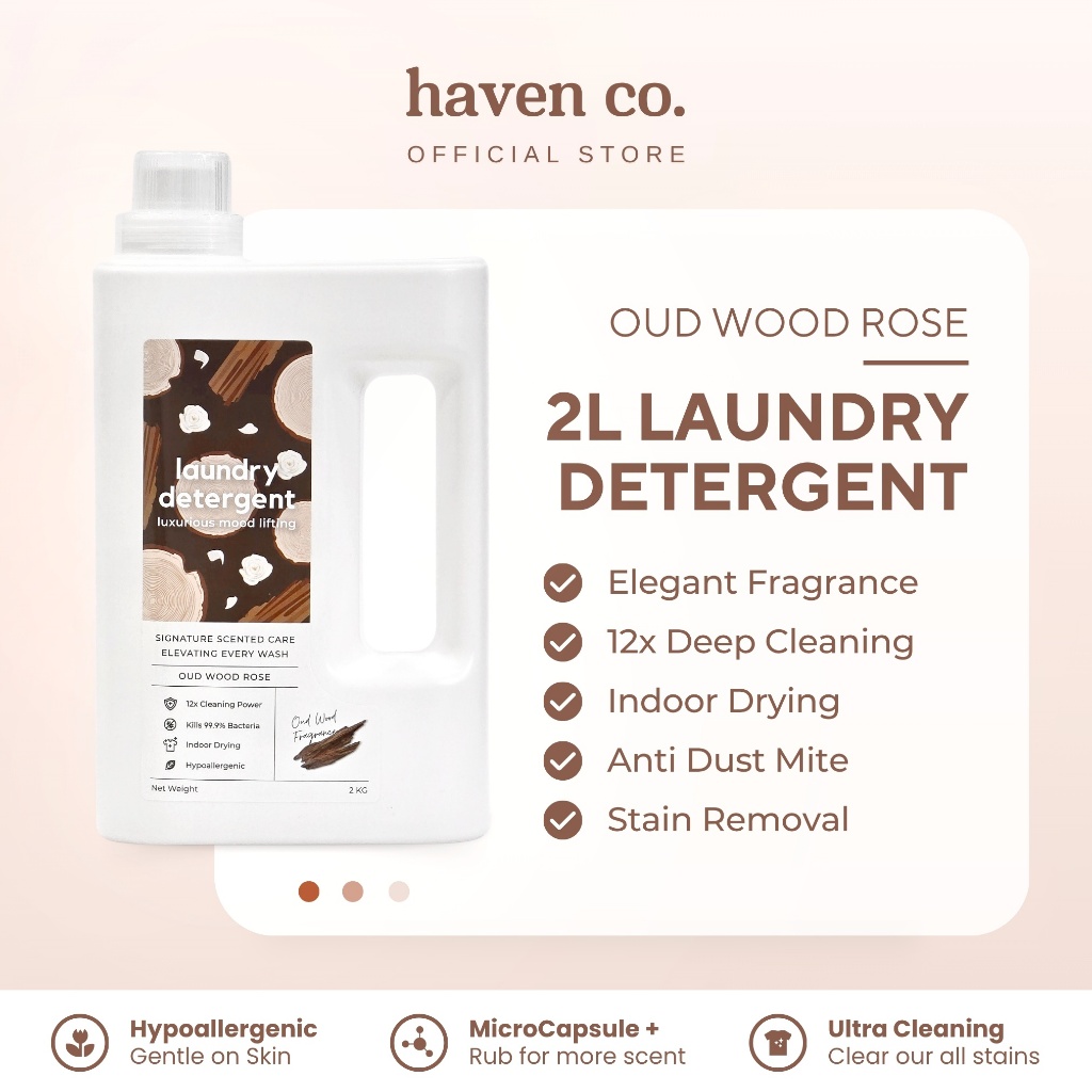 Haven Co. Laundry Detergent 2L – Oud Wood Rose | Hypoallergenic | Long ...