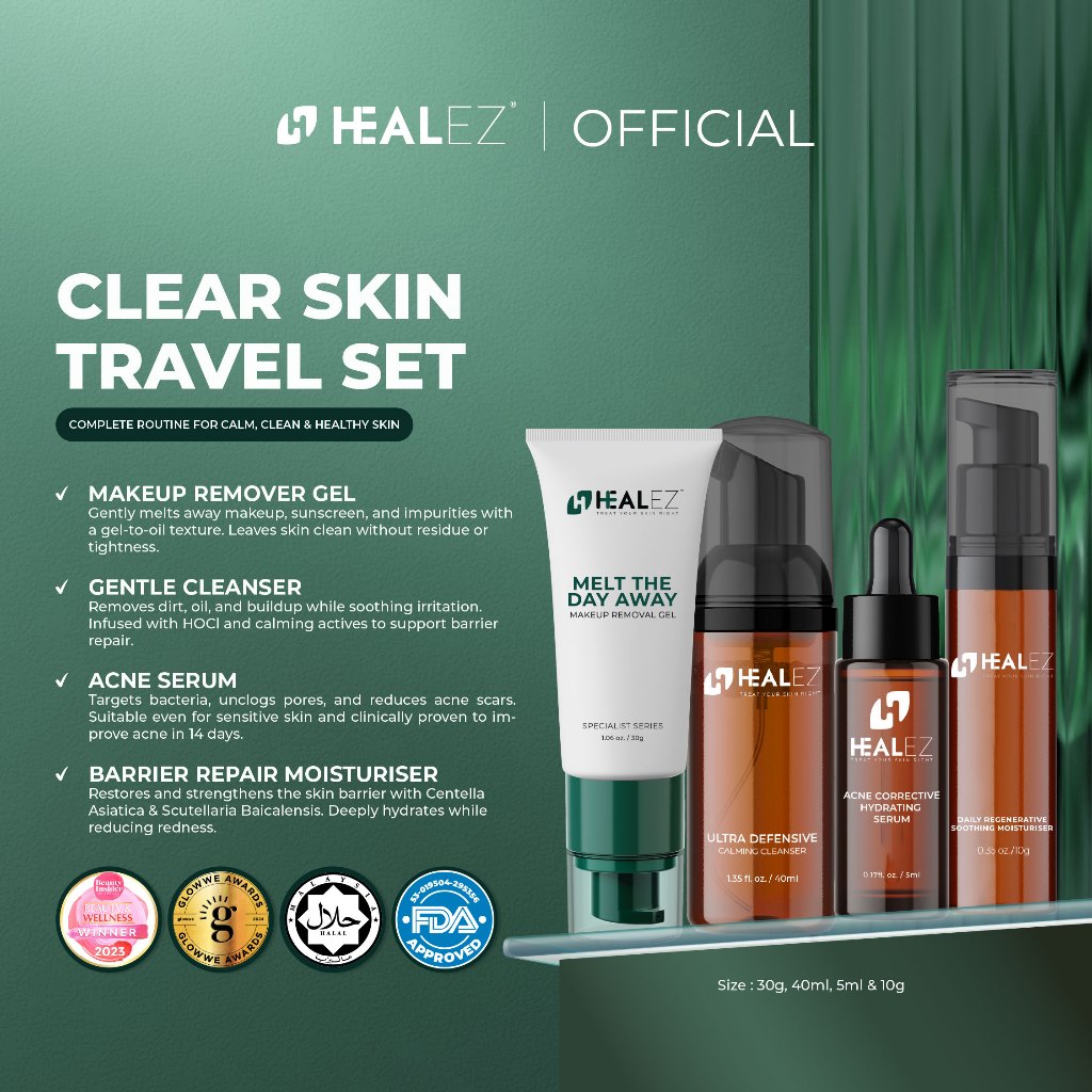 HEALEZ Clear Skin Travel Set-Makeup Removal Gel 30G + Cleanser 40ML ...
