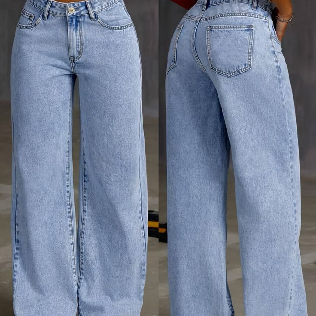 Premium & Expert Quality] Jeans Wide leg Non-Stretchable Long Palazzo ...