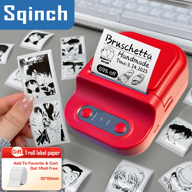 Sqinch Label Printer Portable Label Maker Mini Inkless Thermal Printer ...