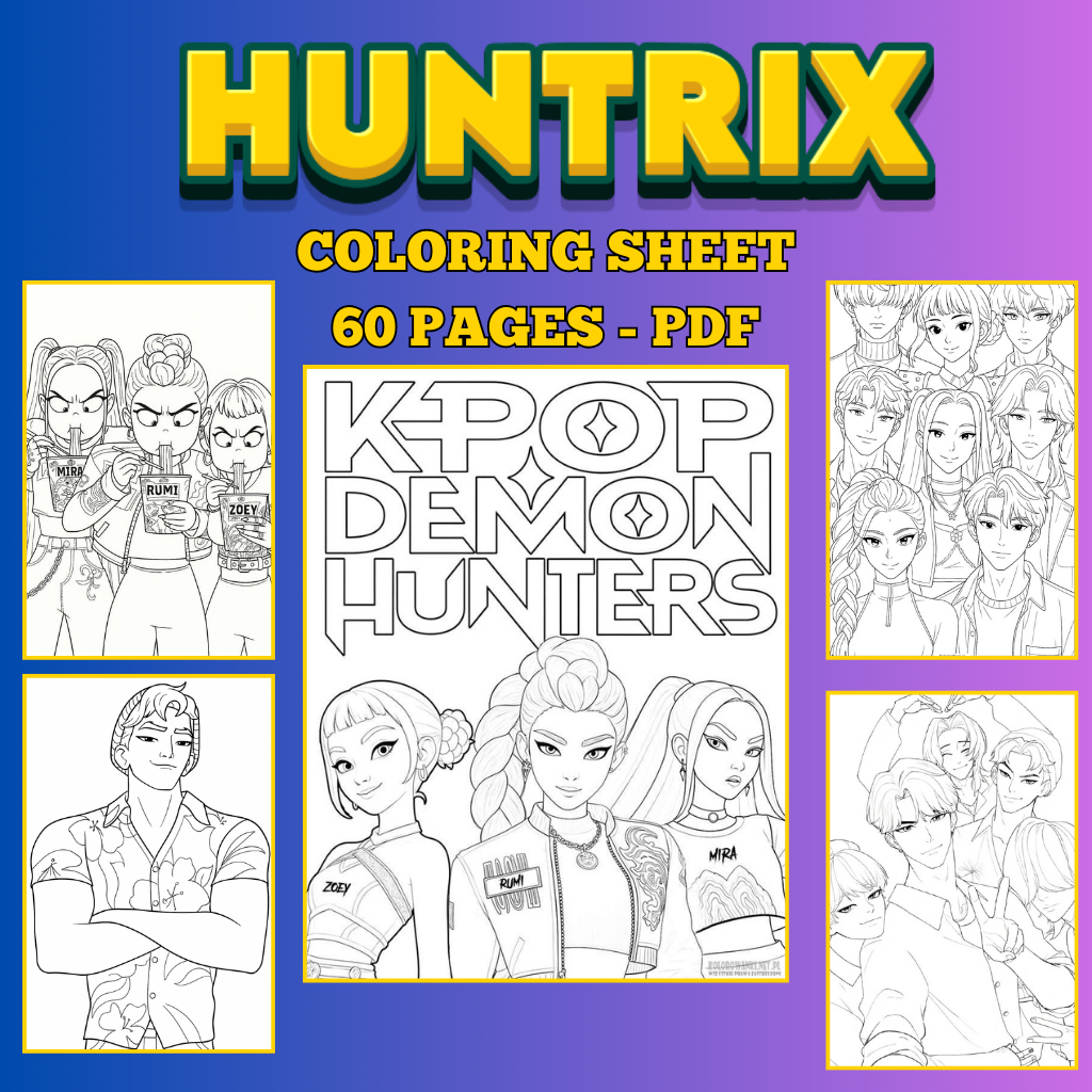 [PDF] 60 PAGES HUNTRIX SAJA BOYS COLORING SHEETS - Colouring Book For ...