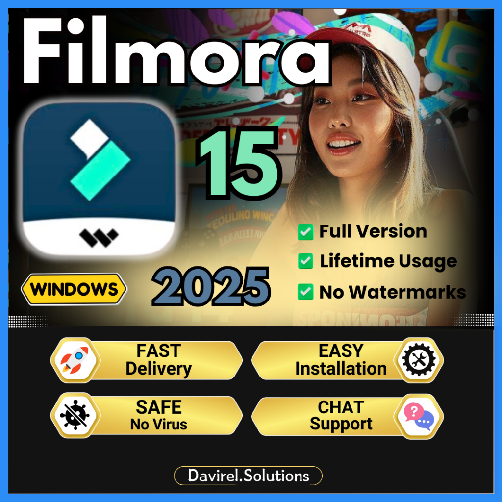 Filmora 15 Video Editing | Full Version | Windows 64bits | Shopee Malaysia