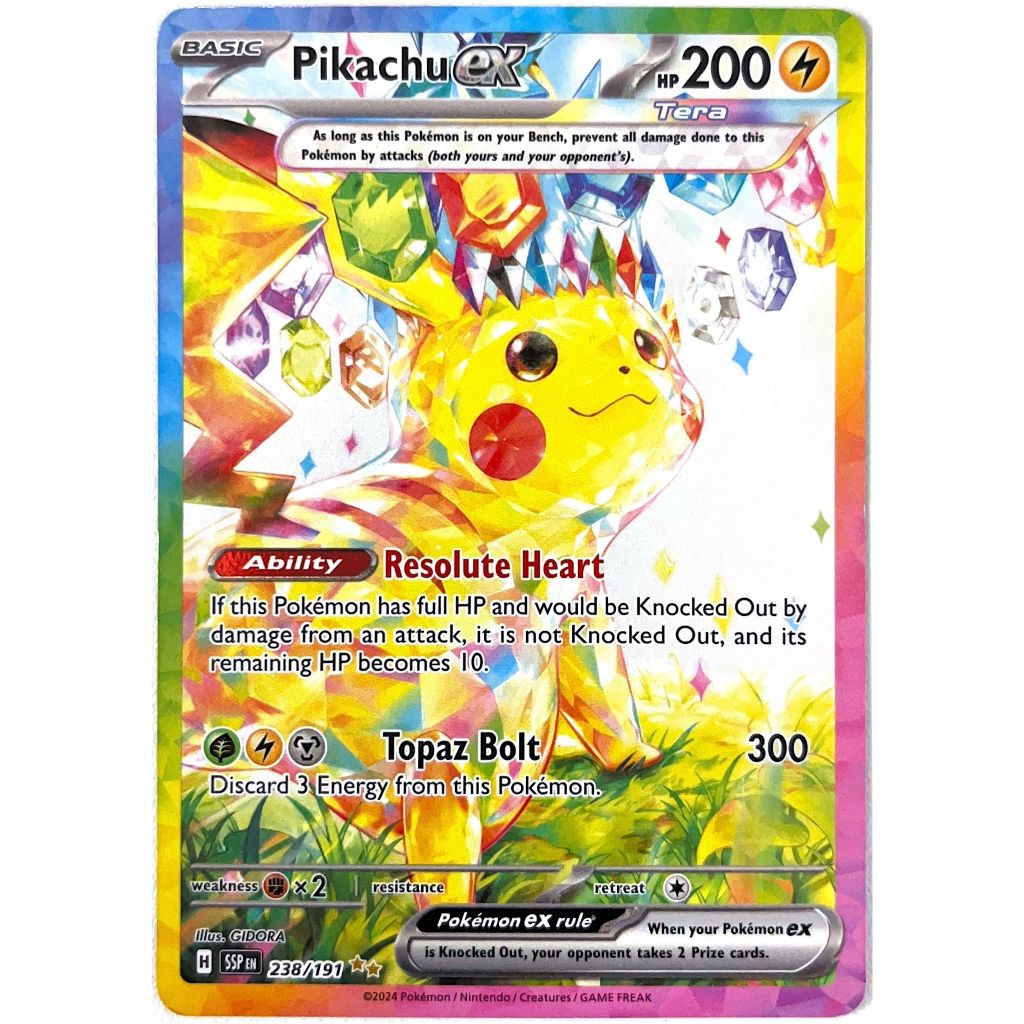 【FREE SHIPPING】| POKEMON | Surging Sparks | Pikachu Ex 238/191 | SIR ...