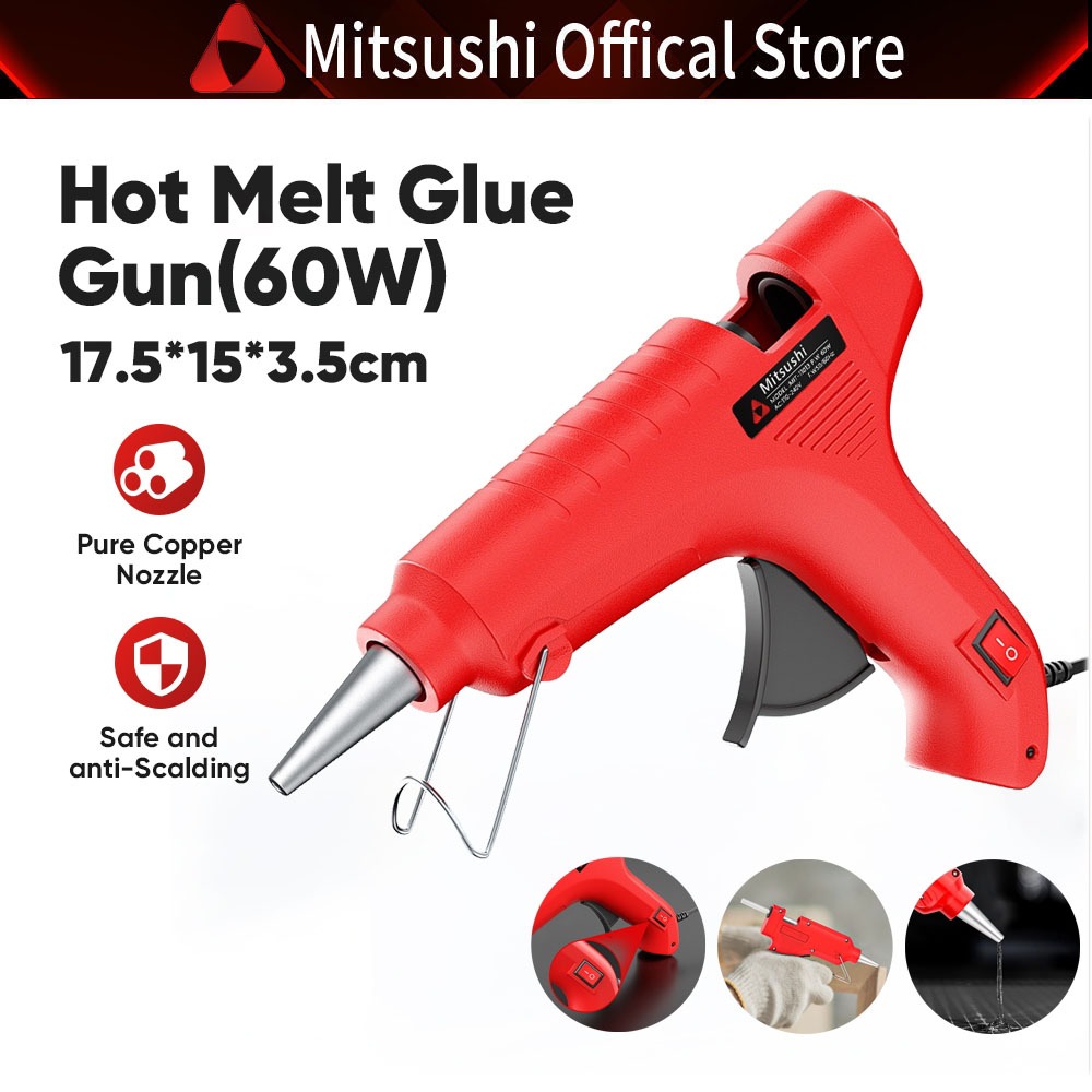 Mitsushi 60W Hot Melt Glue Gun Pistol Gam Heavy Duty Glue Gun ...