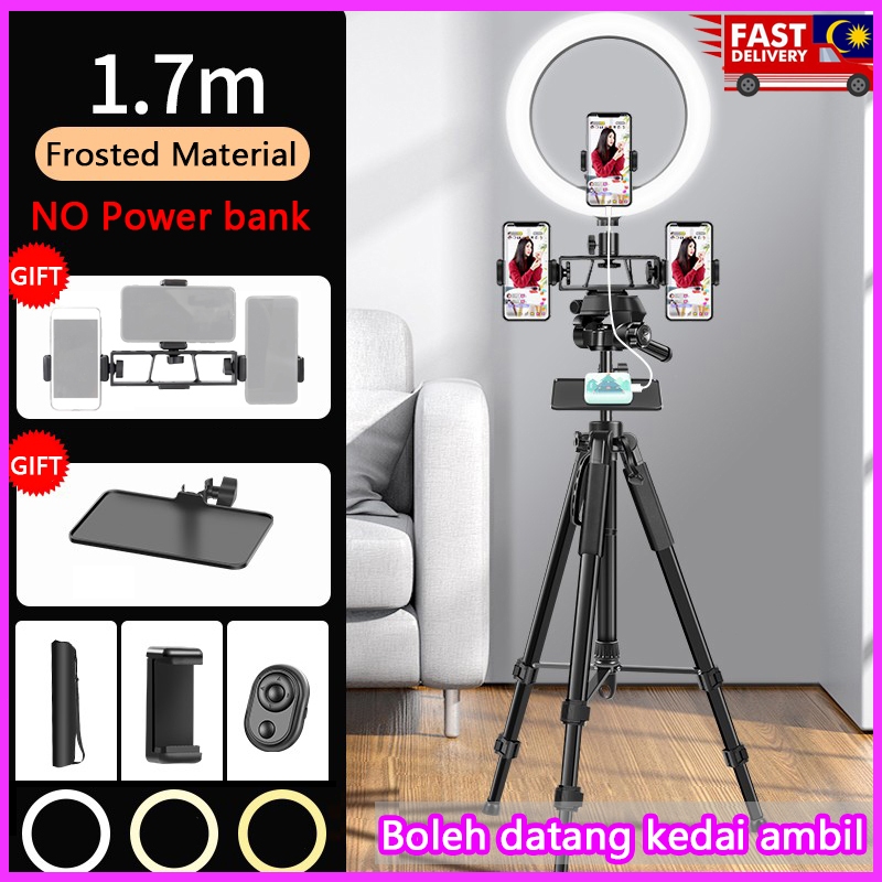 170CM Sandblasted Tripod with Adjustable Stand Microphone Tray 3-Way ...