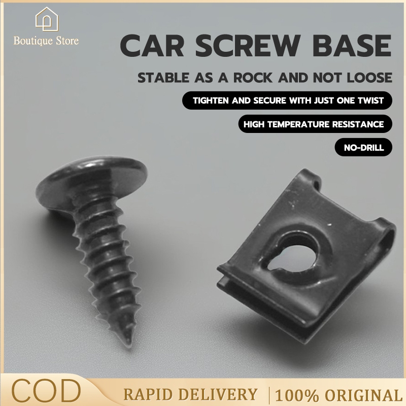100/100pcs Metal U-Type Clips Screw Set Car Bumper fender Fasteners ...
