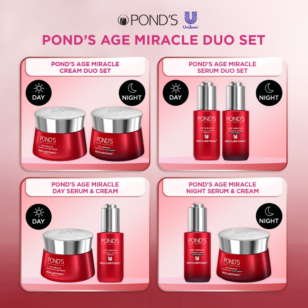 [Anti Aging Bundle] Pond's Age Miracle Serum or Cream Duo Set | Shopee ...