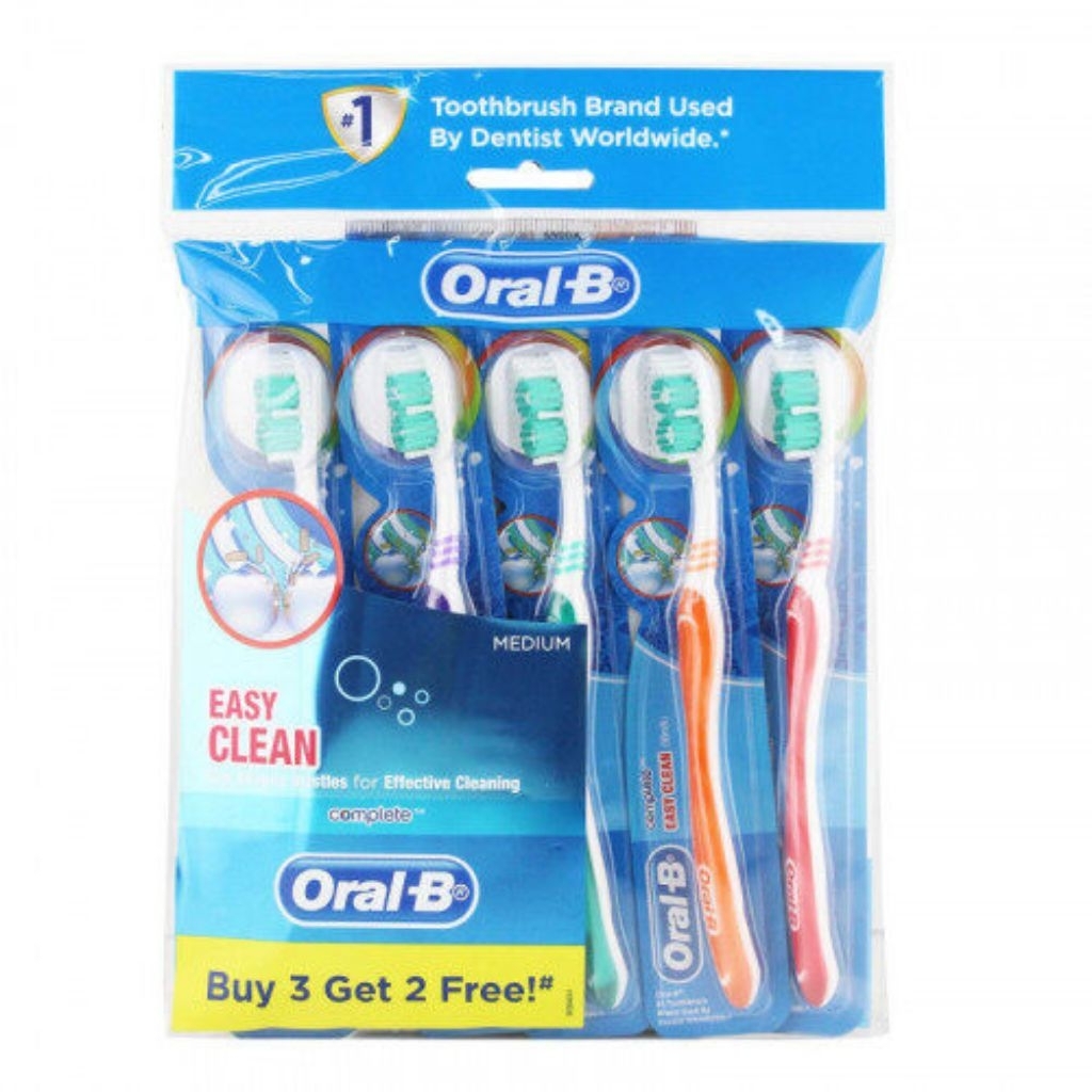 Oral-b Easy Clean (5 brushes) - MEDIUM | Shopee Malaysia