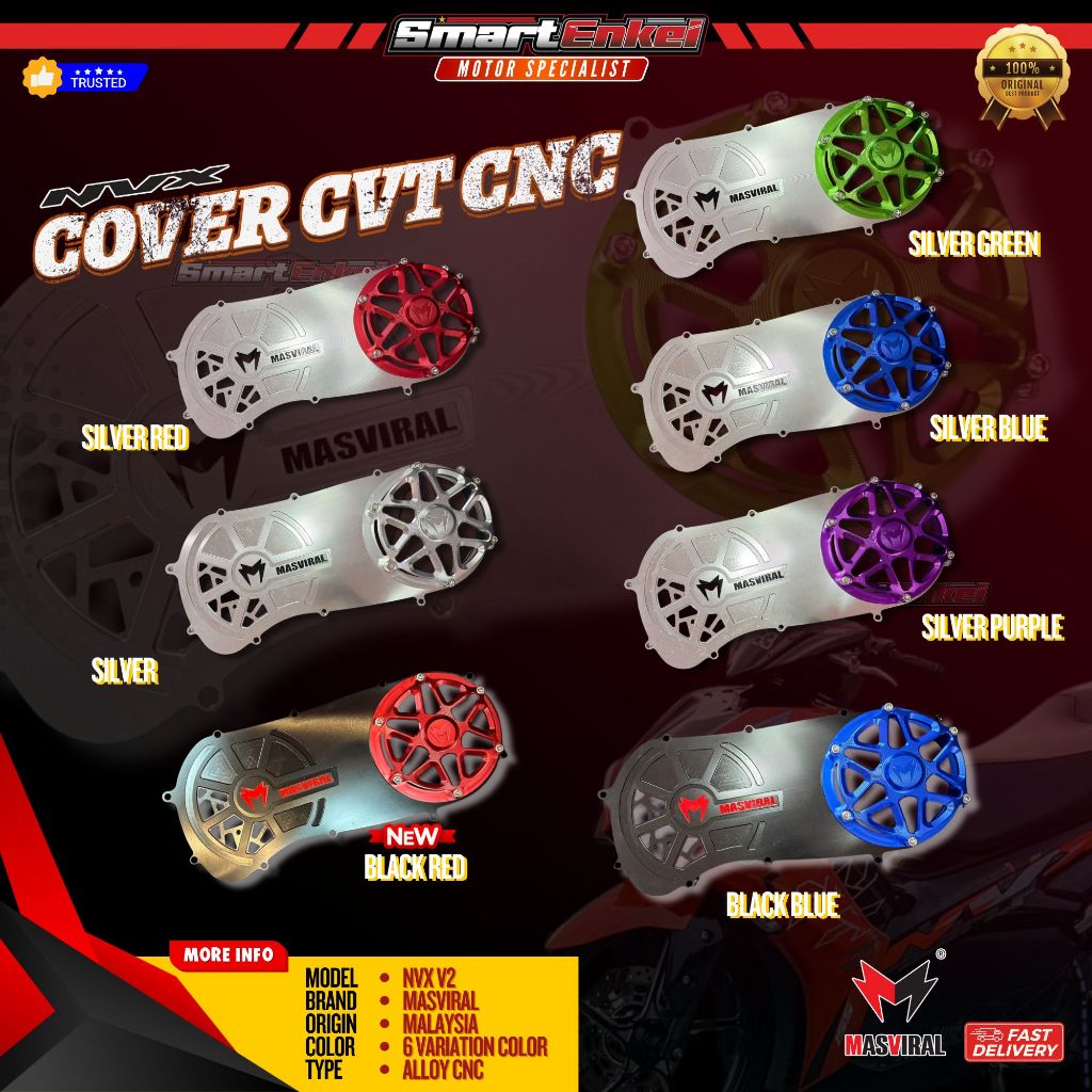 NVX V2 V3 COVER CVT CNC ORIGINAL MASVIRAL (SUITABLE FOR NMAX V2 V3 ...