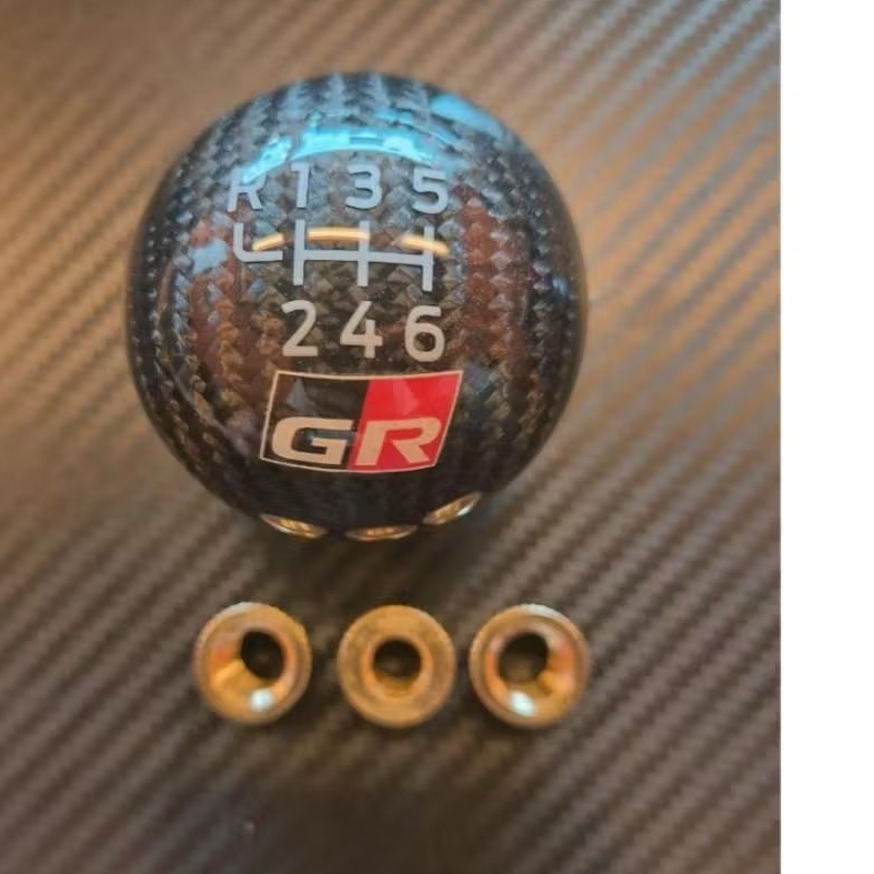 GR Gear Shift Knob Real Carbon for GR86, BRZ and etc with 3 Adapters ...