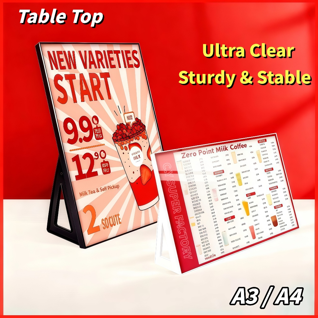 Table Top Price Display Frame A4 A3 Acrylic Menu Paper Picture ...