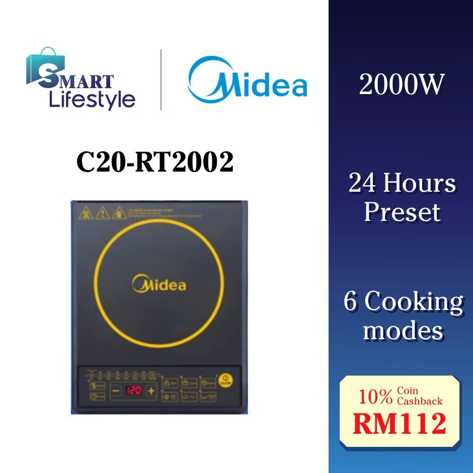Midea 2000W Induction Cooker with Stainless Steel Pot C20–RT2002 ...