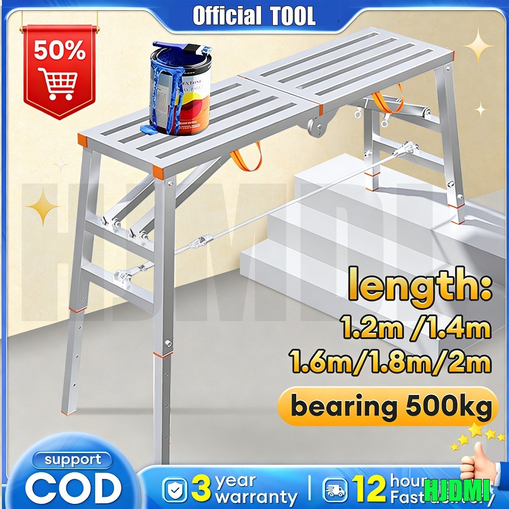 200CM Foldable Working Platform Heavy Duty Scaffolding High Stool Work ...