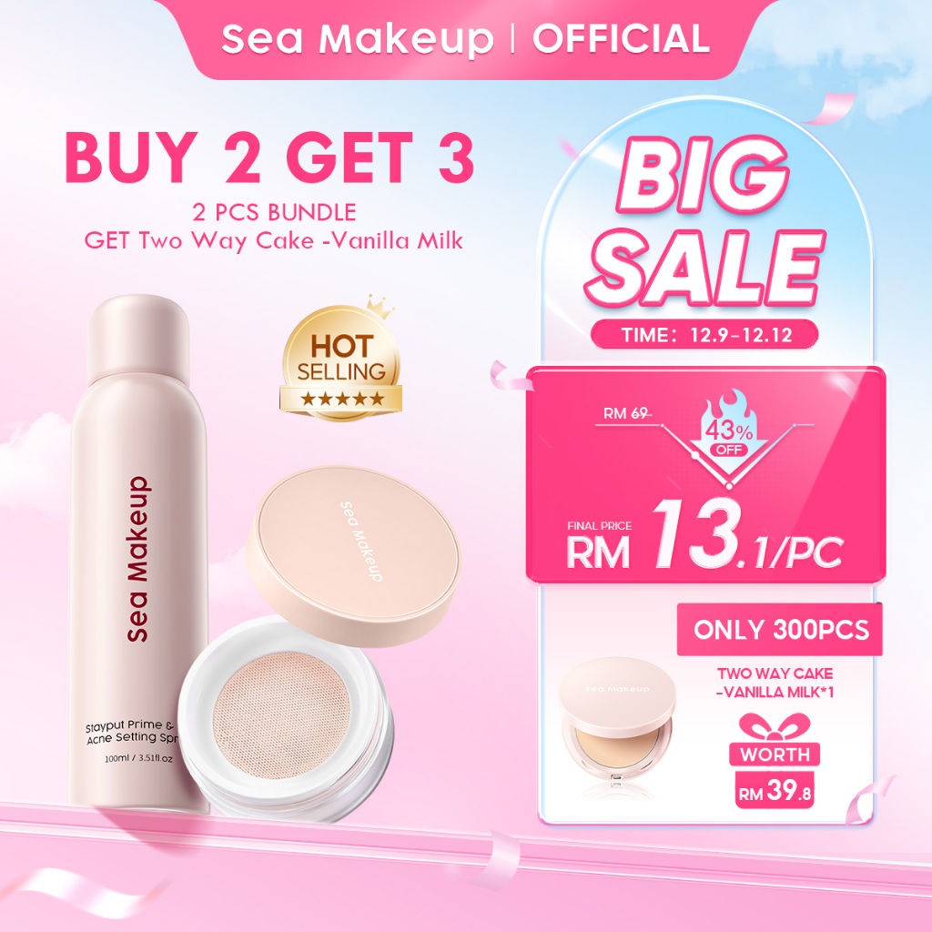 【BUY 2 GET 3】Sea Makeup Bundle 2 In 1 Continuous Setting Spray + Loose ...