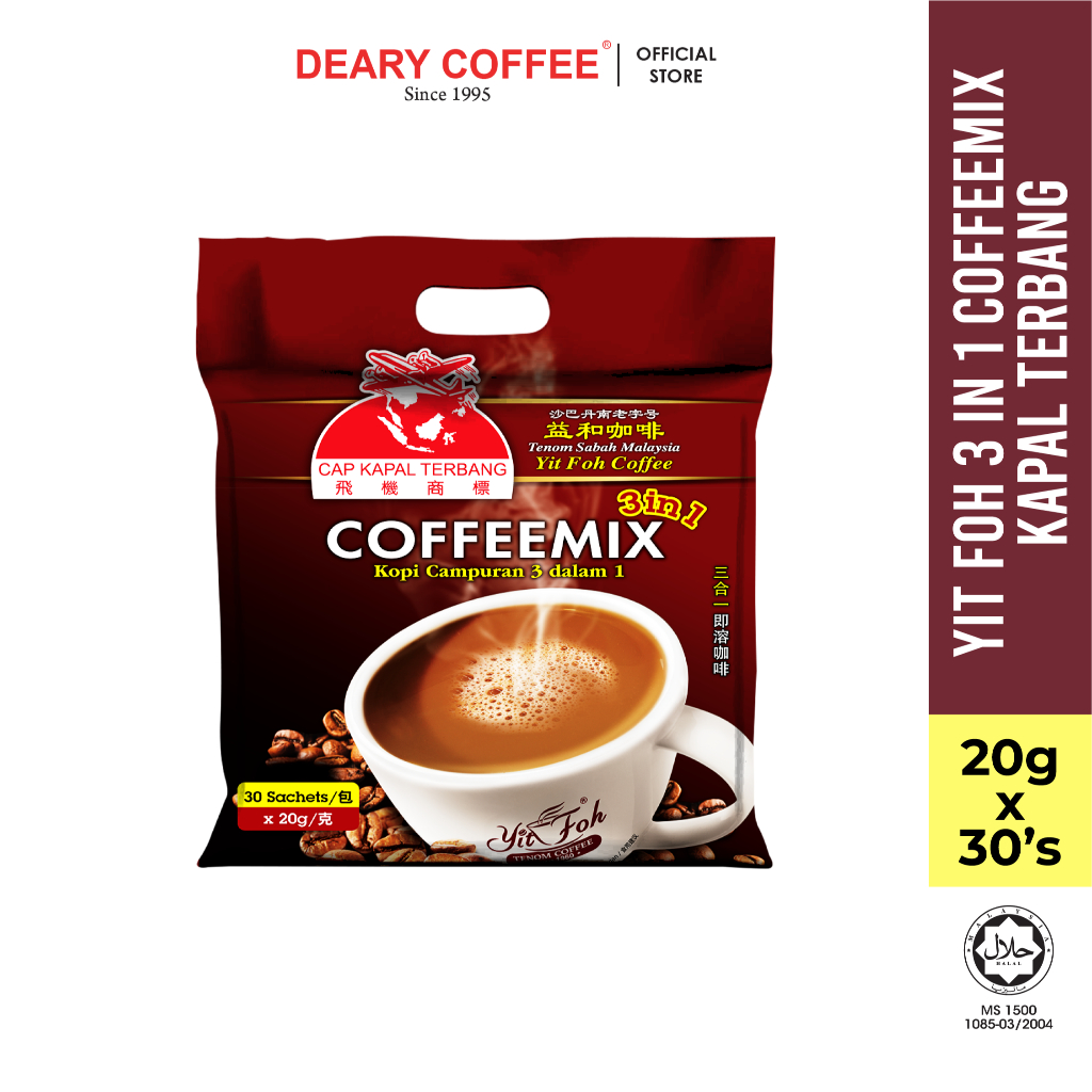 Tenom Yit Foh 3in1 Coffeemix Kapal Terbang 沙巴益和丹南咖啡 (30/100 Sachets ...