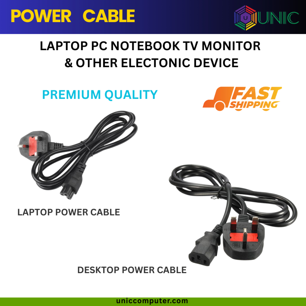 Power Cable 1.5 meter for Computer Desktop Laptop Monitor and ...