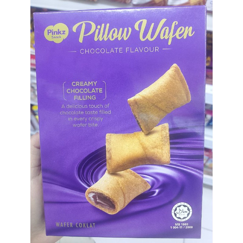 Pinkz Pillow Wafer Chocolate Flavour | Creamy Chocolate Filling | Halal ...