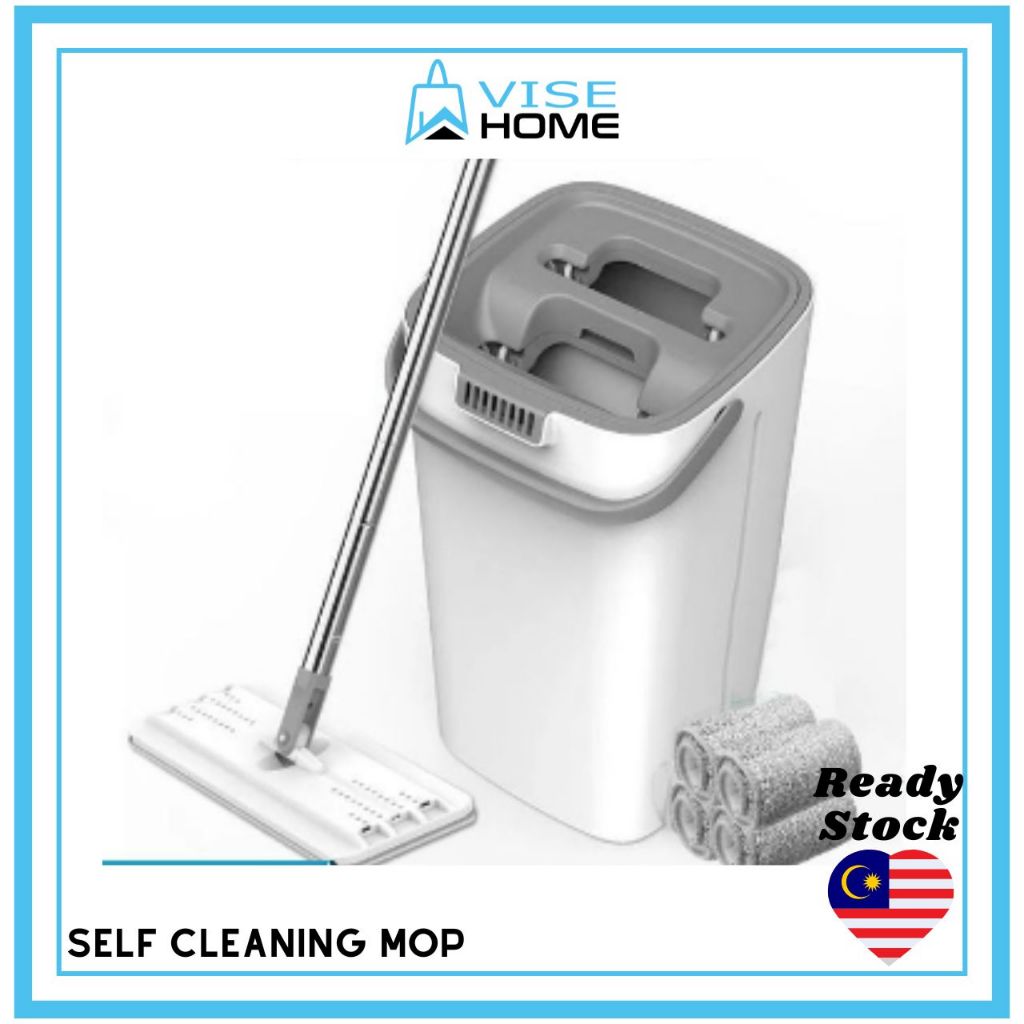 [CLEARANCE] Self Cleaning Magic Mop Set Scratch Flat Bucket Spin Mop ...